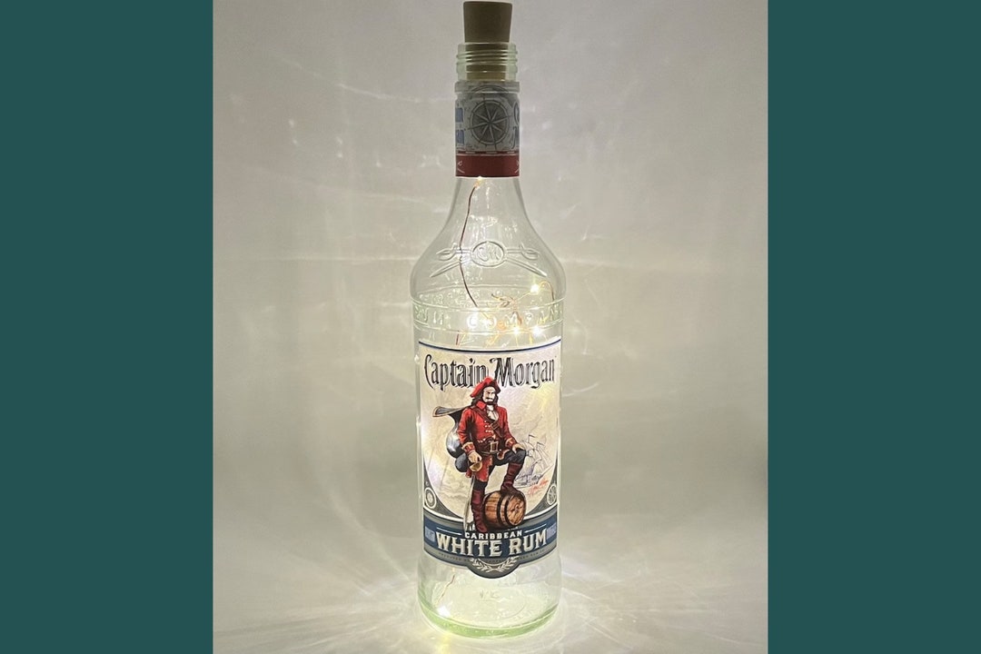 Captain Morgan Caribbean White Rum Bottle Lamp | Warm / Bright LED ...