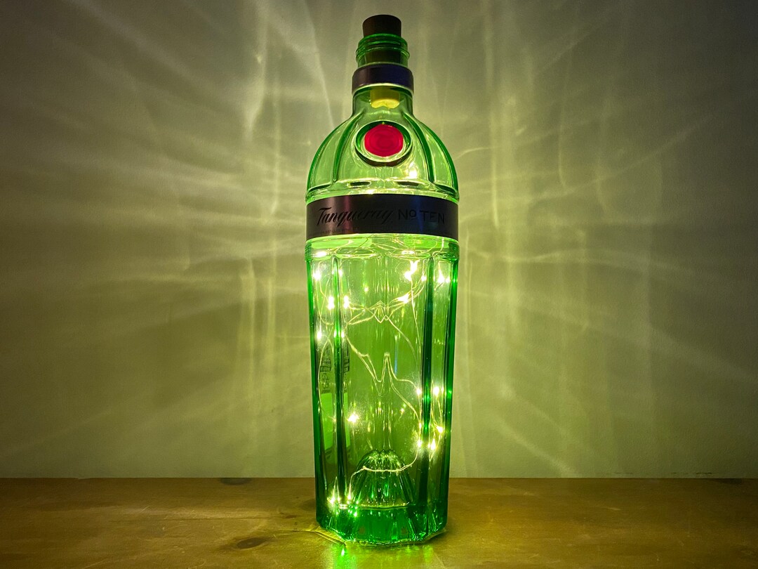 Tanqueray No.10 Gin Bottle Lamp | Warm/ Bright LED Lights | Light up ...