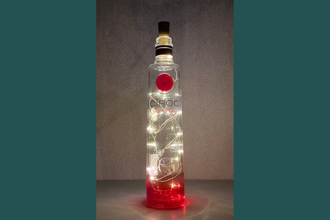 Ciroc Red Berry Vodka Bottle Lamp Warm/ Bright LED Lights Light up ...