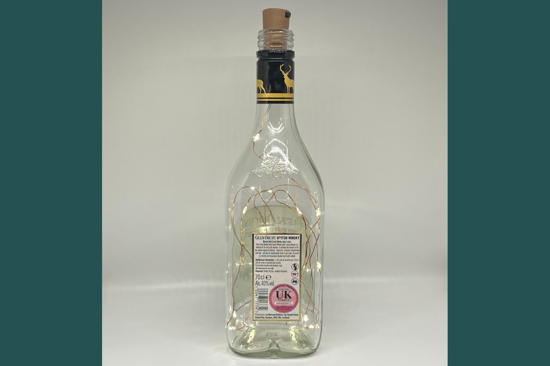 Glen Orchy Whiskey Bottle Lamp | Warm / Bright LED Lights | Light up ...