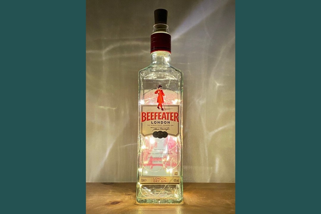 Beefeater Gin Bottle Lamp | Warm LED Lights | Light up Gin Bottle ...