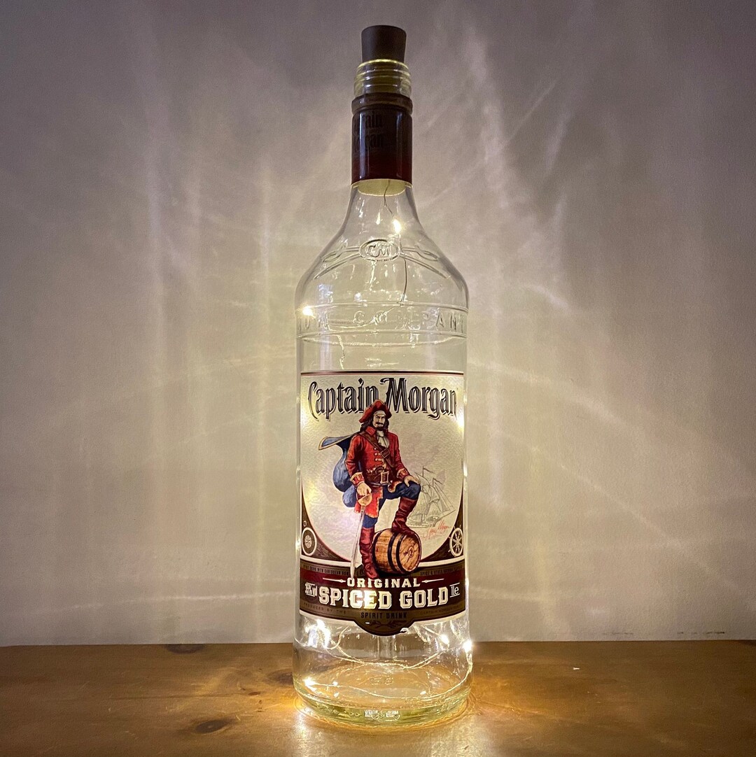 Captain Morgan Spiced Rum 1L Bottle Lamp | Warm / Bright LED Lights ...