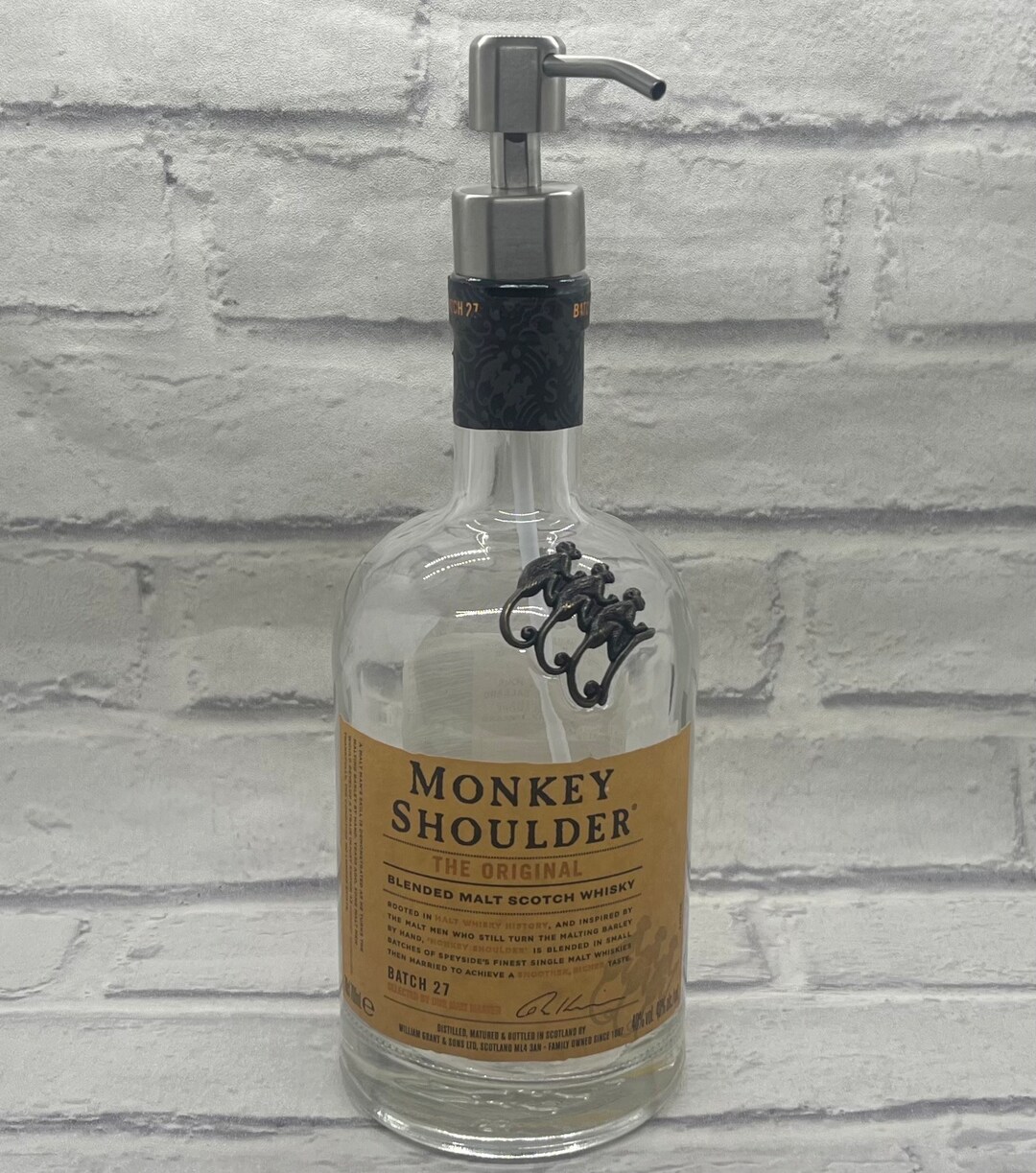 Monkey Shoulder Whiskey Bottle Dispenser Soap Bottle - Etsy