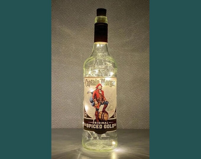 Captain Morgan Spiced Rum Bottle Lamp | Warm / Bright LED Lights ...