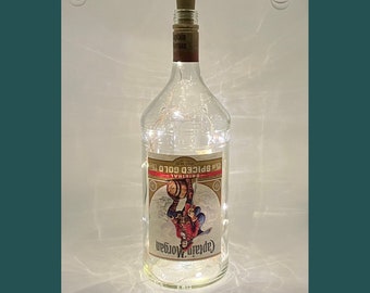 Captain Morgan Spiced Rum Bottle Lamp | Warm / Bright LED Lights ...