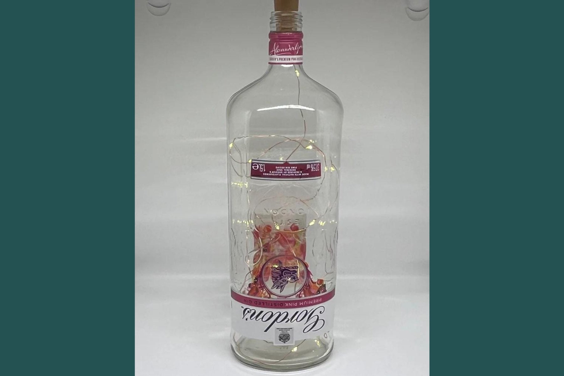 Gordons Pink Gin Optics Bottle Lamp | Warm / Bright LED Lights | Light ...