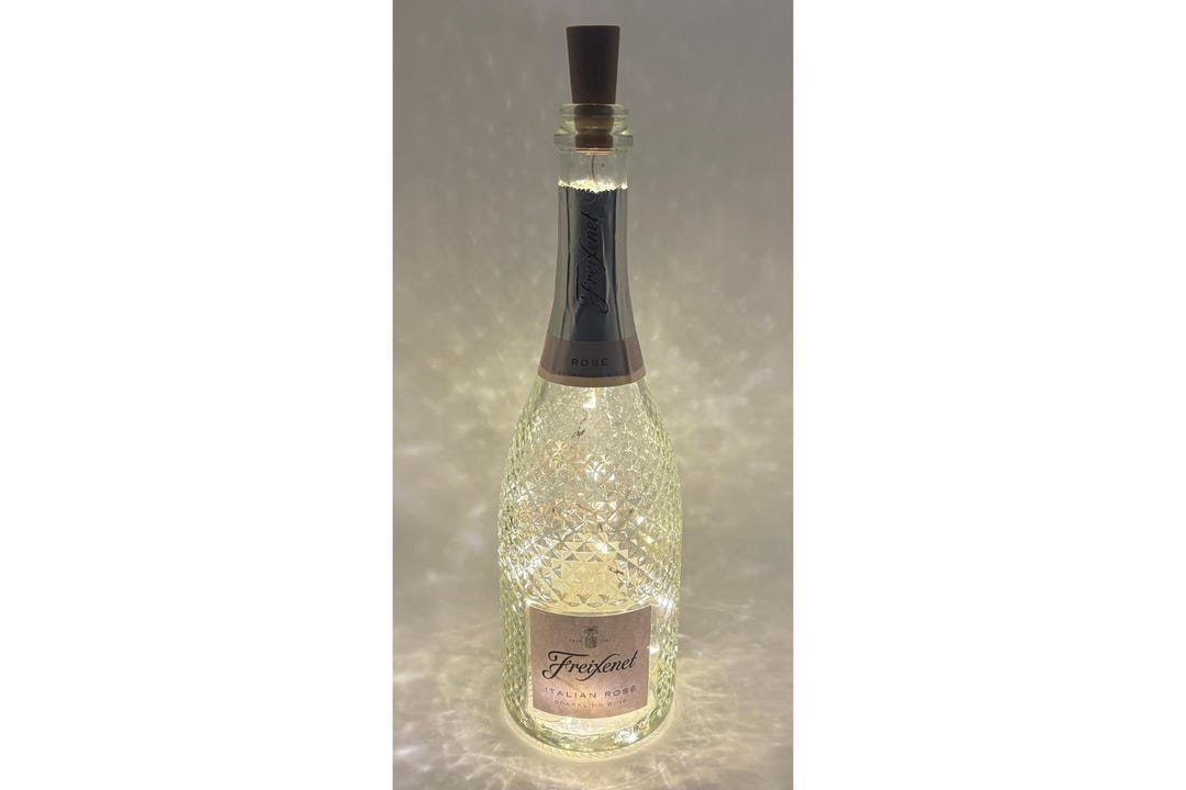 Freixenet Rose Prosecco Bottle Lamp | Warm / Bright LED Lights | Light ...