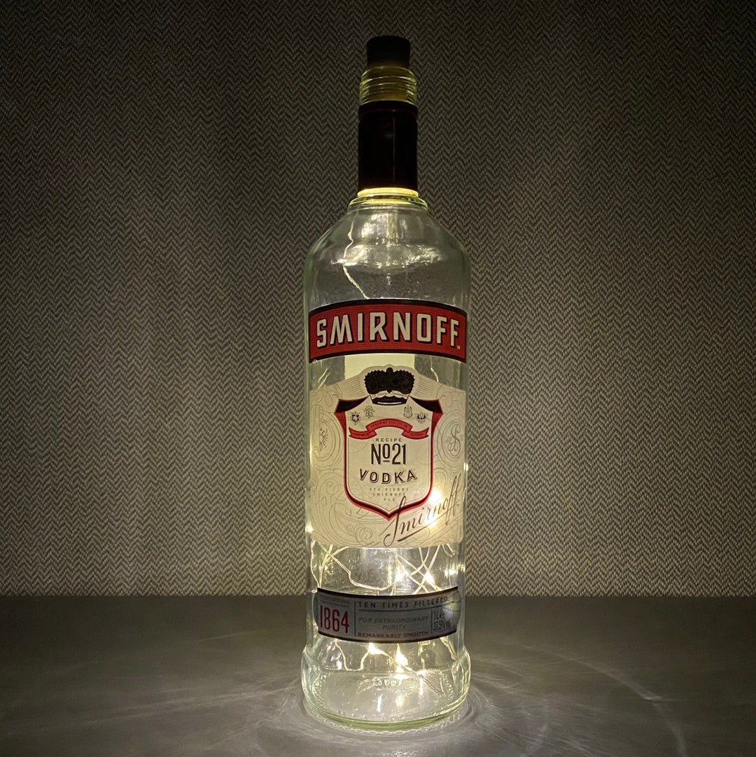 Smirnoff Vodka 1L Bottle Lamp | Warm / Bright LED Lights | Light up ...