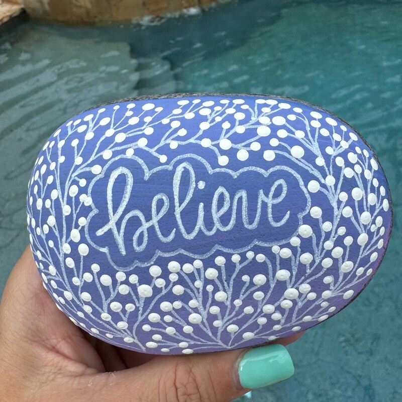 Painted Rock Believe - Etsy