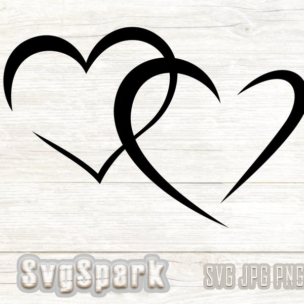Two Hearts Svg - Etsy