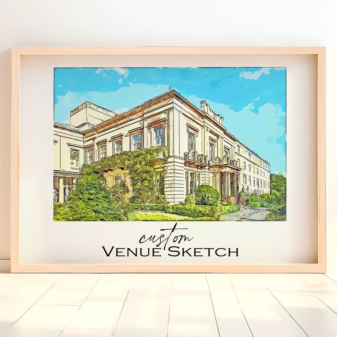 Custom Wedding Venue Illustration, Venue Illustration, Venue Watercolor ...