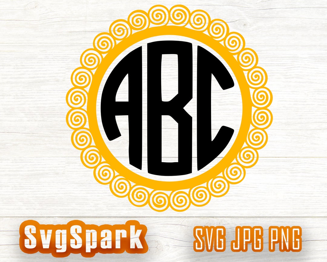SUN MONOGRAM Svg Circle Frame Svg Circle Monogram Svg Frame - Etsy