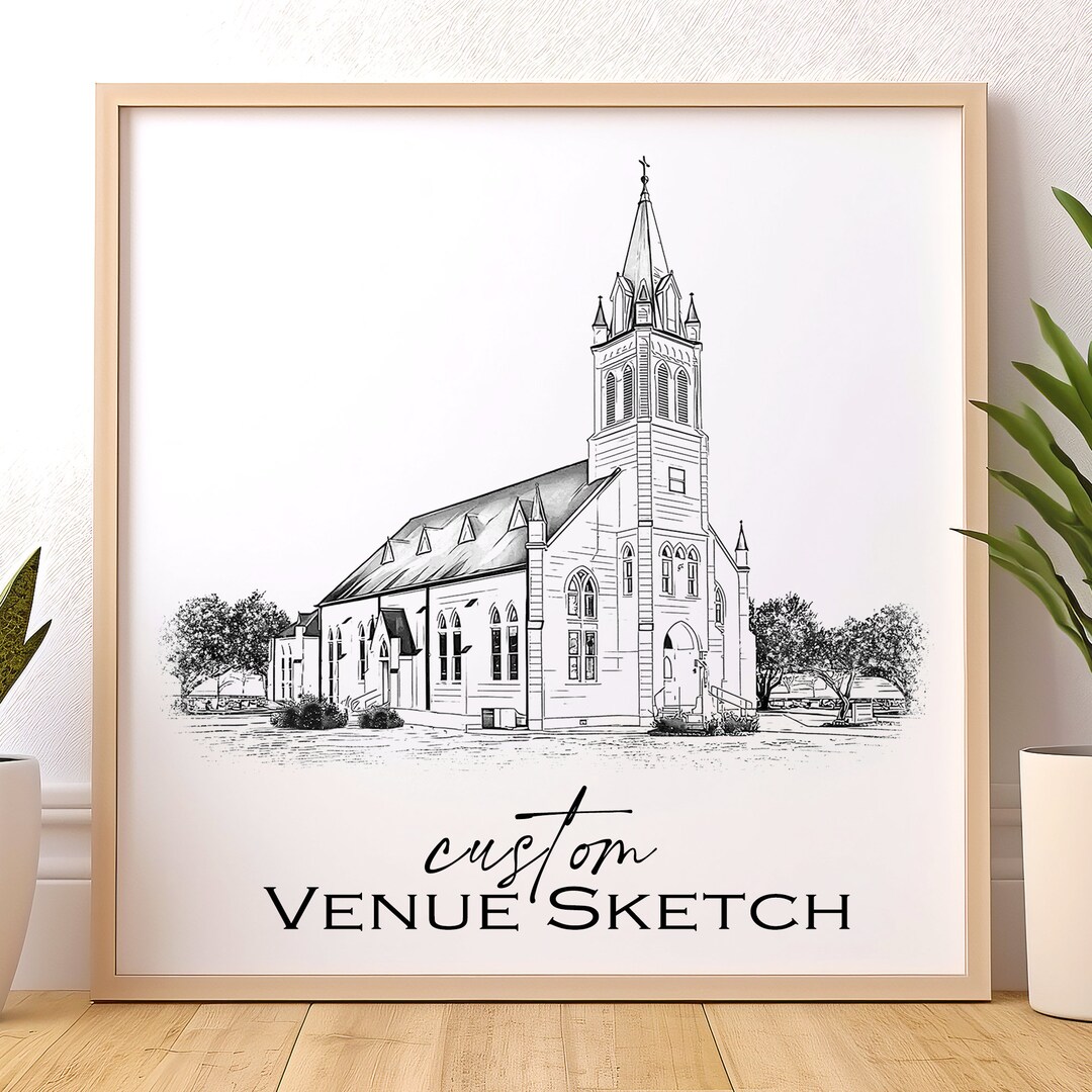 Venue Illustration, Wedding Venue Sketch, Venue Watercolor, Illustrated ...
