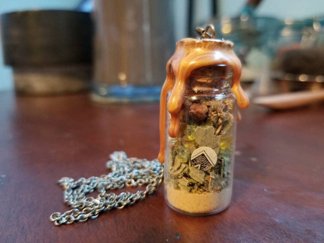Handcrafted Abundance and Prosperity Spell Jar Necklace - Attract ...