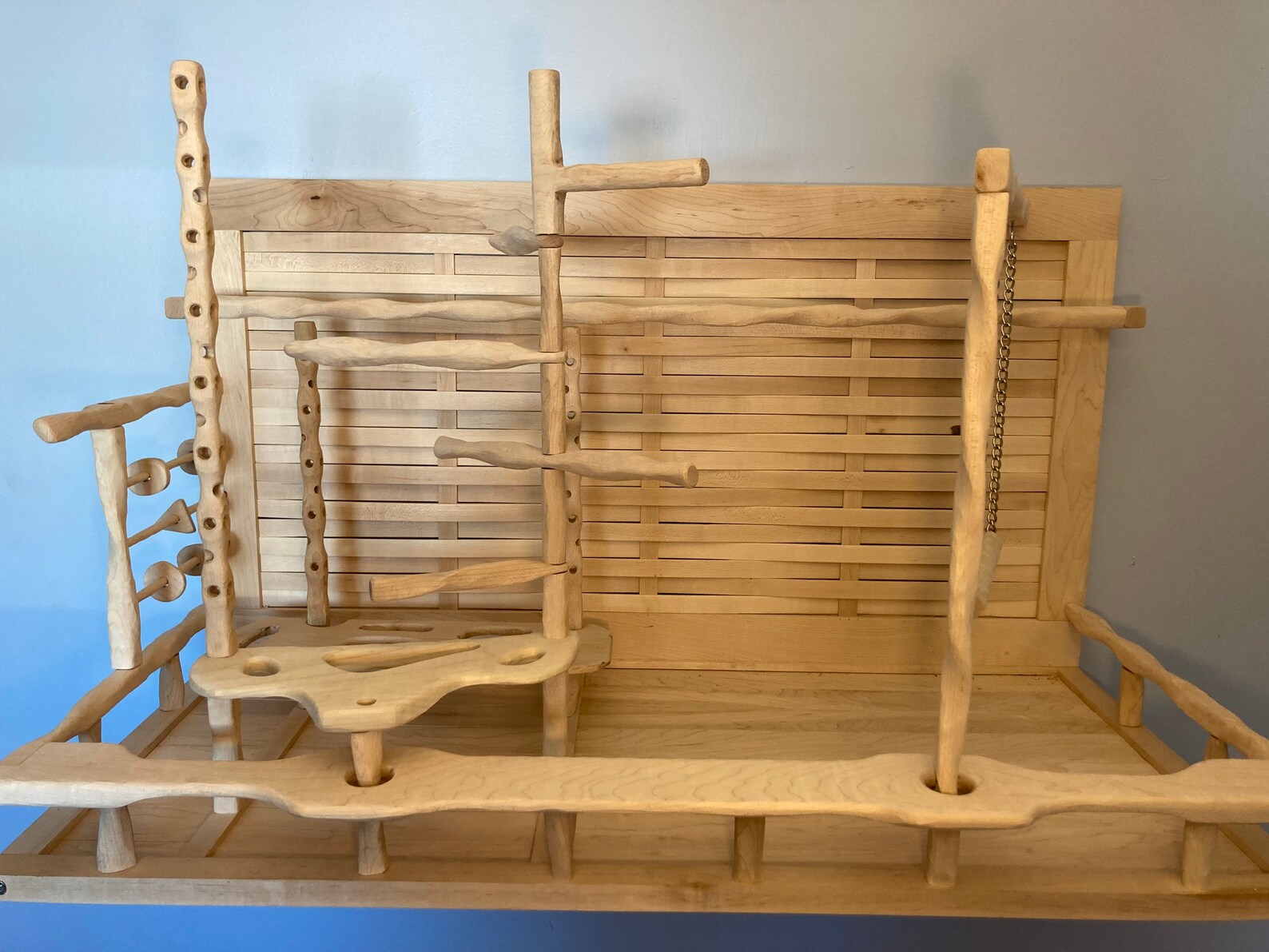 Large Wall Playground Play Stand for Small to Medium Birds Wall Perch ...