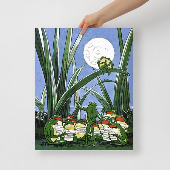 Frog Concert Poster Frog Serenade Art Frog Orchestra Print | Etsy