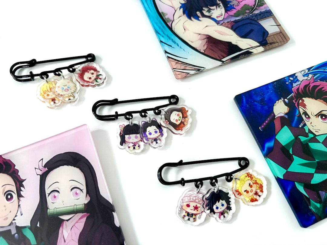 KNY Anime Safety Pin Acrylic Charm Brooch - Etsy