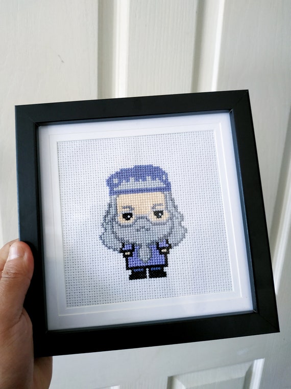 Harry Potter Dumbledore Cross Stitch Framed Art - Etsy
