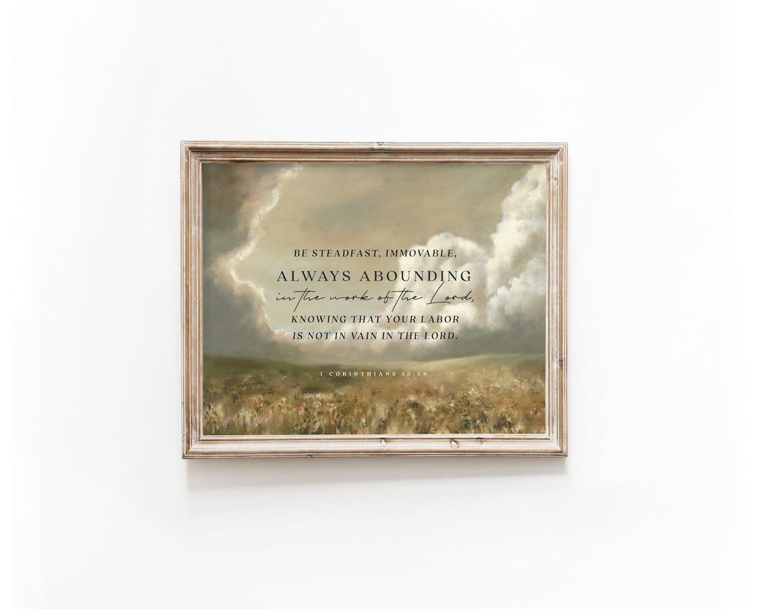 Work of the Lord - Christian Scripture Art - Vintage Landscape Oil ...