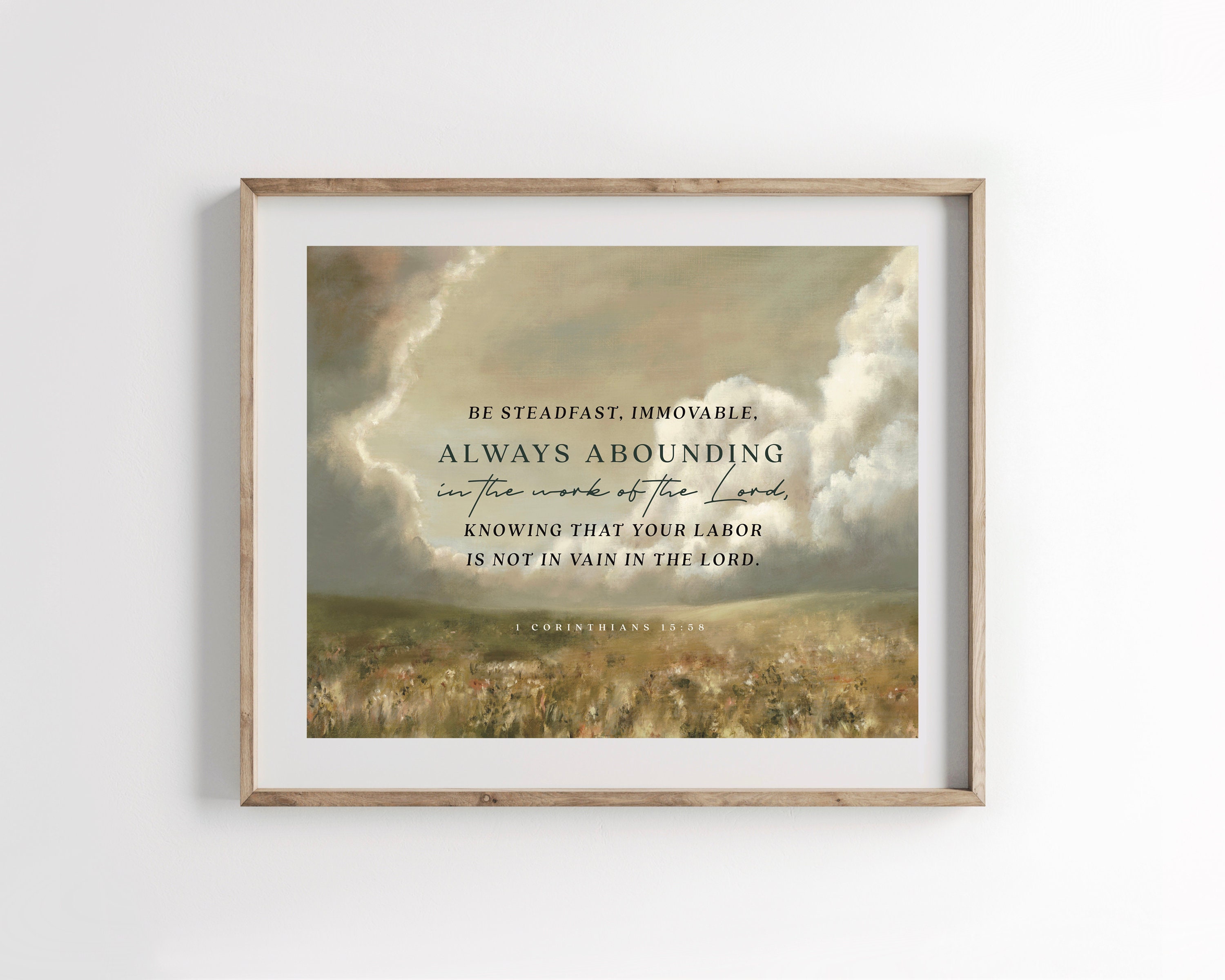 Work of the Lord Christian Scripture Art Vintage Landscape Oil Painting ...