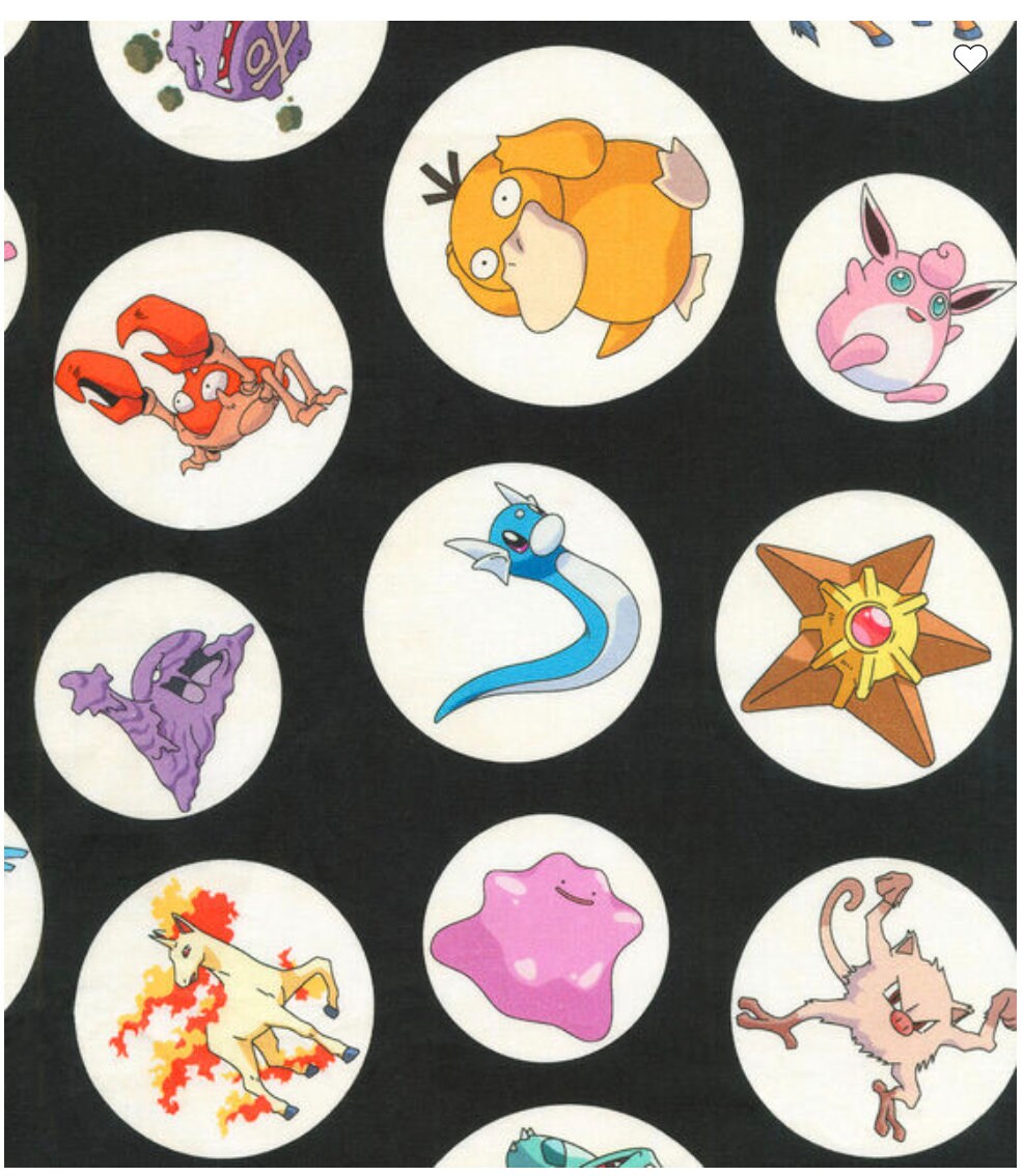 Pokemon Cotton Fabric Digital Character Packed | Etsy