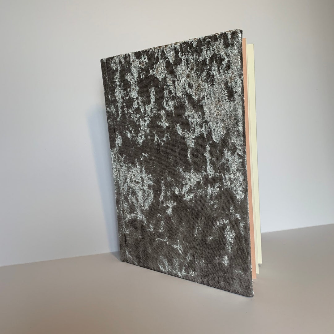 Gray Velvet Journal, Blank Customizable Velvet Journal, Velvet Journal ...