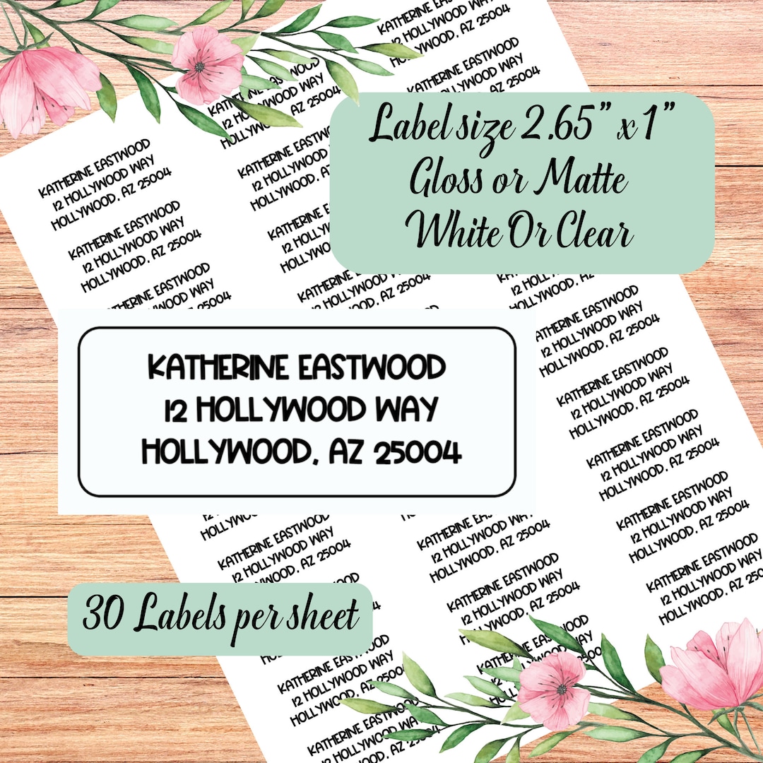 Return Address, Easy to Read Font, Clear Address Label, White Stickers ...