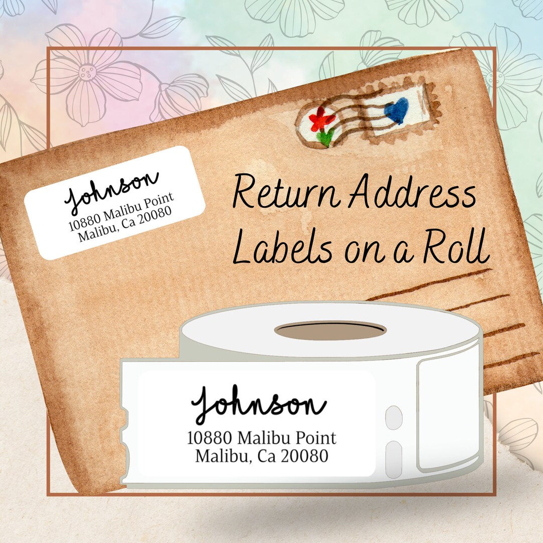 Personalized Calligraphy Return Address Labels: Rolled Custom Script - Etsy