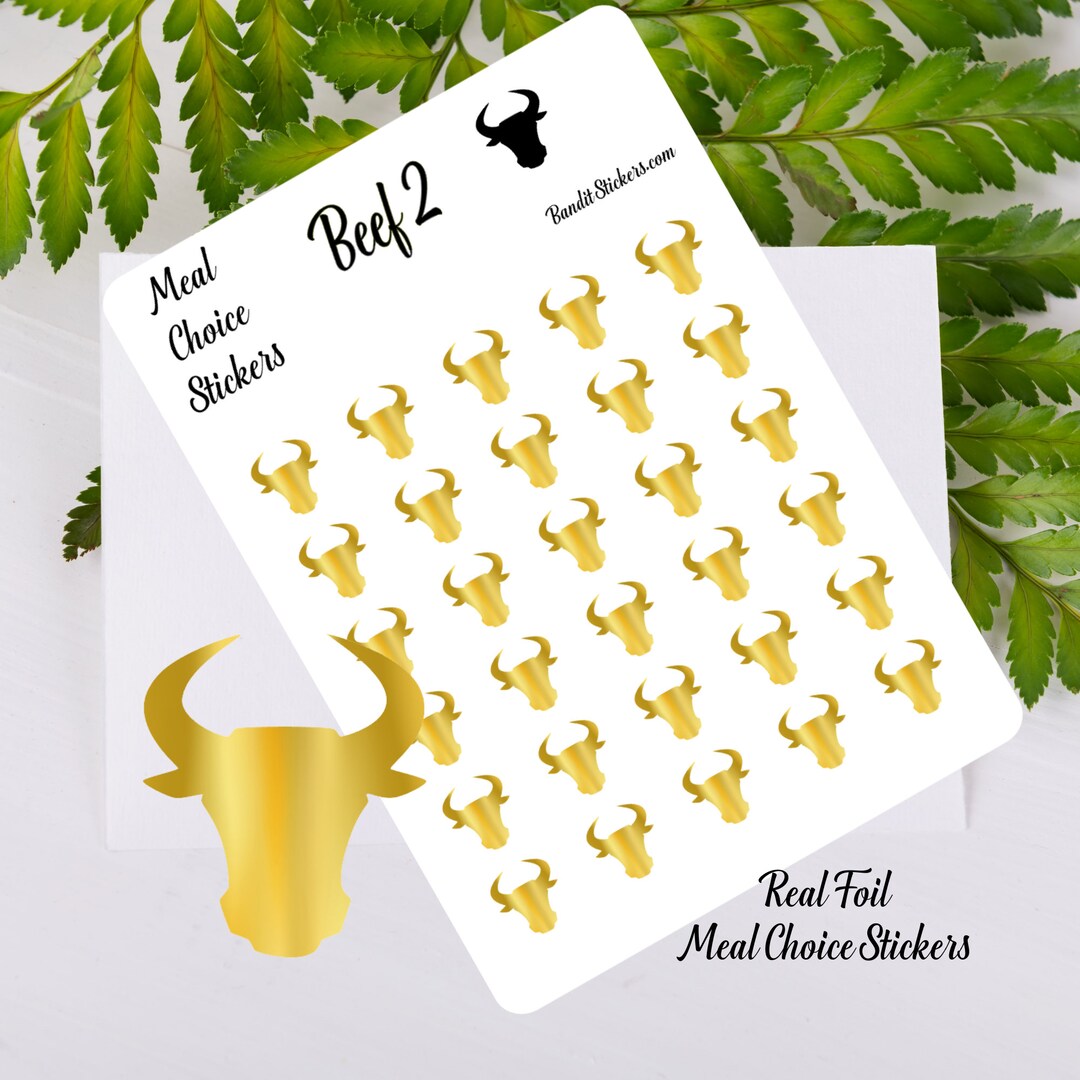 Foiled Meal Choice Stickers Wedding Choice Stickers Place - Etsy