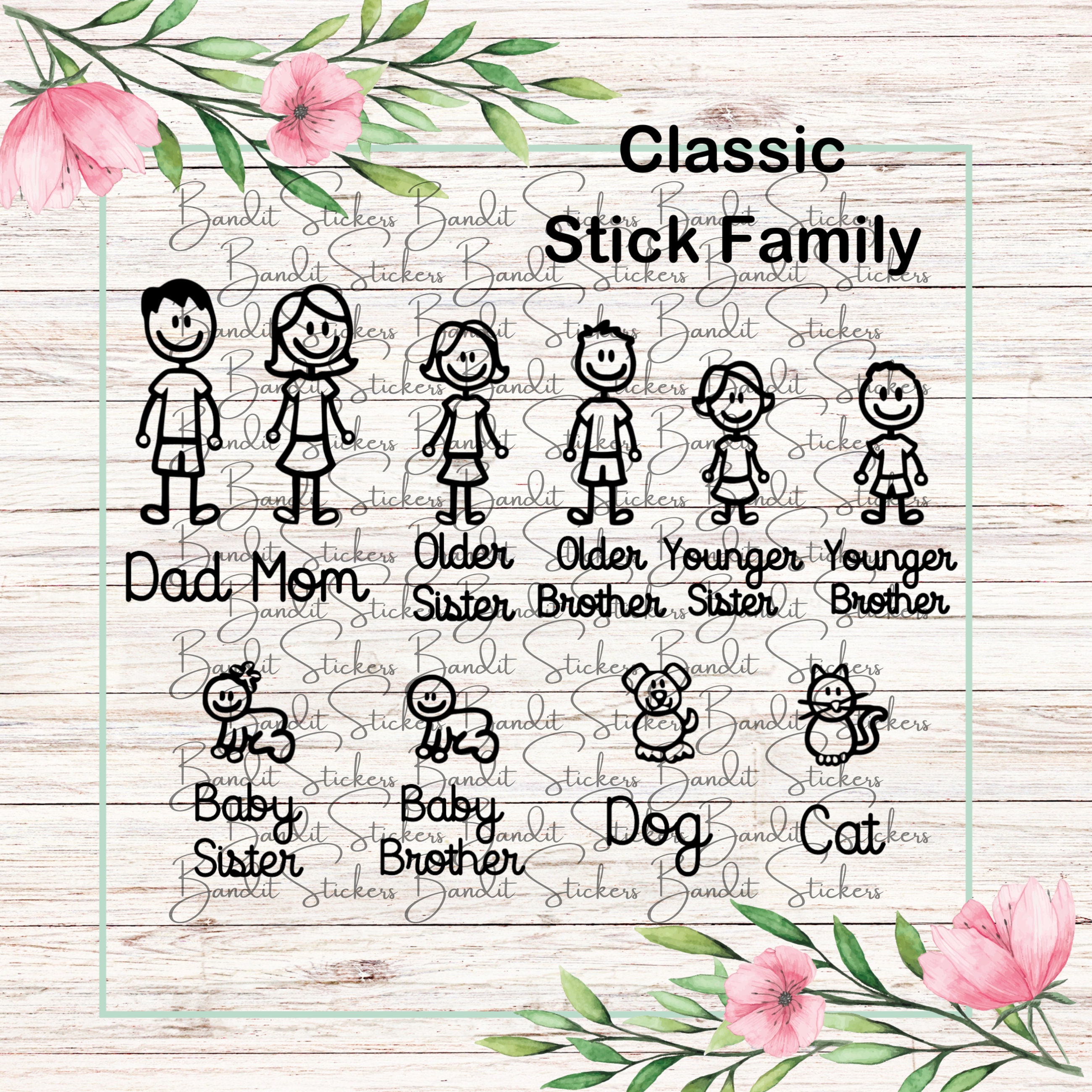 Stick People Decals Stick Figure Decals Etsy Nederland
