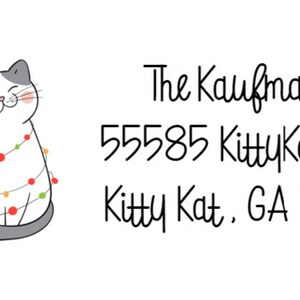Christmas Cats Personalized Holiday Self-adhesive Address Sheet Labels ...