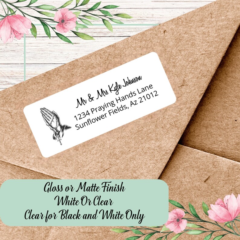 Praying Hands Return Address Label Christian Address Labels - Etsy
