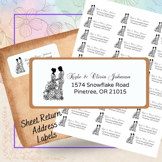 Personalized Wedding Return Address Labels Abstract Dot Custom Address