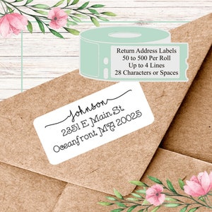 Custom Address Labels Script Font Address Labels Return - Etsy