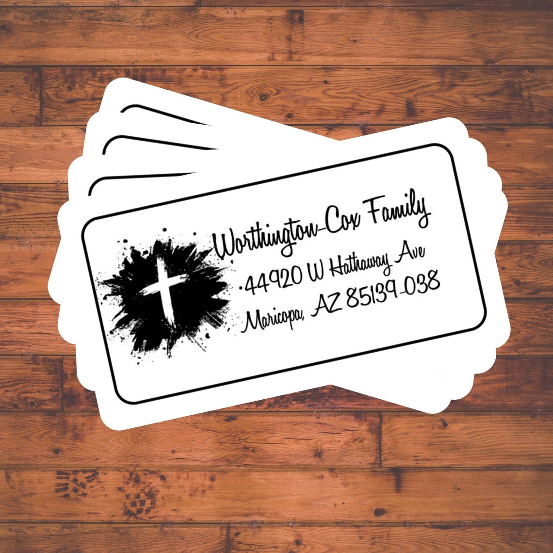 Christian Cross Address Label Clear Foiled Address Label | Etsy