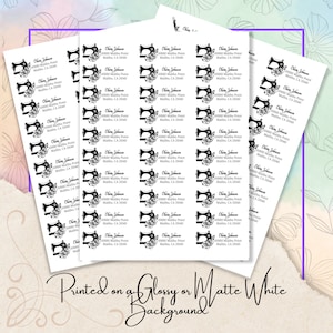 Return Address Labels, Vintage Sewing Machine Labels, Quilting or ...