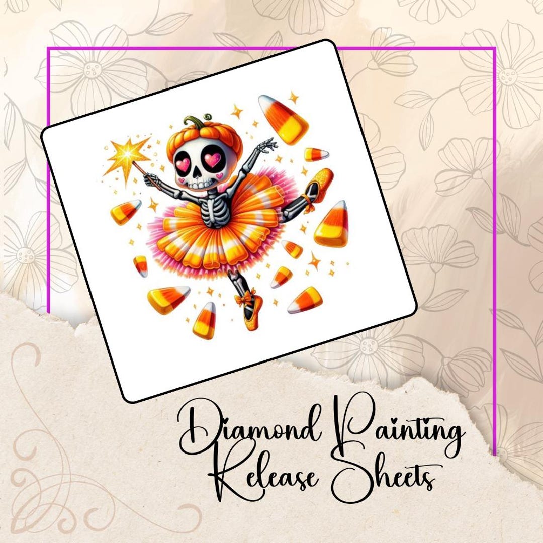 Candy Corn Skeleton Fairy Halloween Diamond Painting Release Papers ...