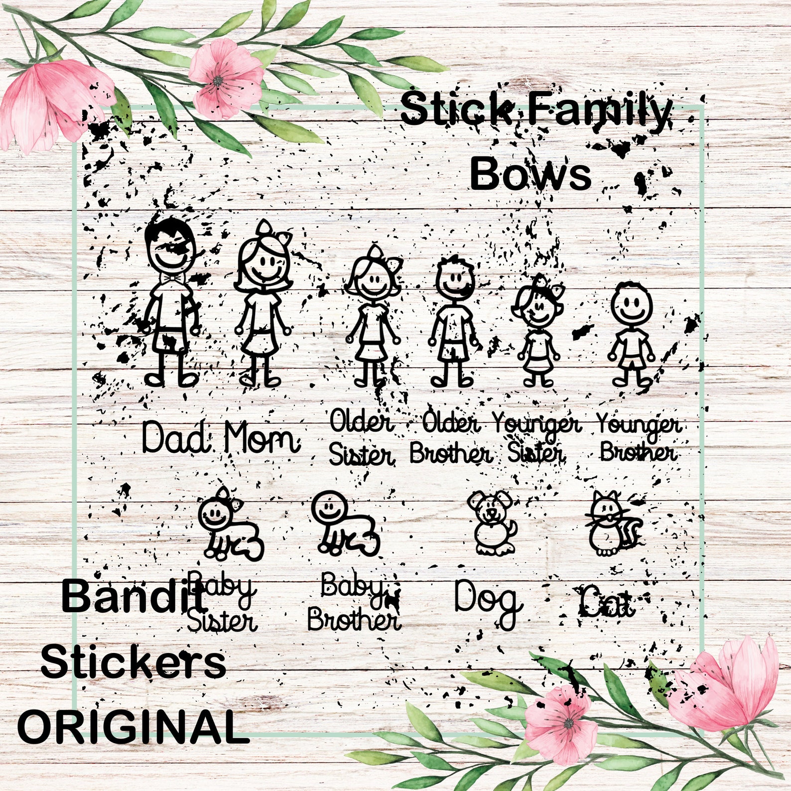 Stick People Family Decal Stick Family Sticker Car Window - Etsy
