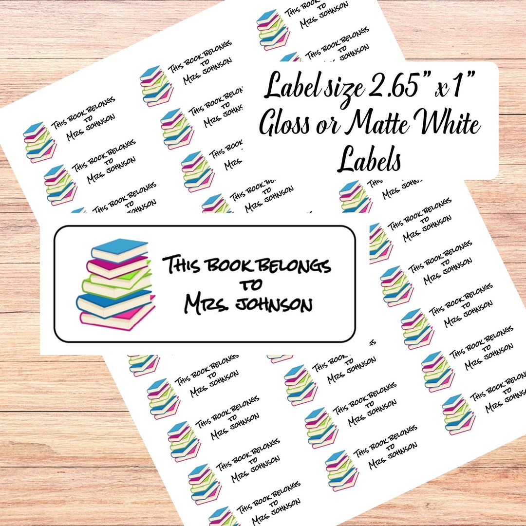Back to School Teacher Book Stickers, Book Name Sticker, Teacher Gift ...