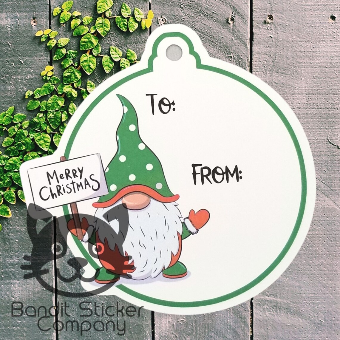 Gnome Gift Tag Stickers Christmas Gnome Tag Christmas | Etsy