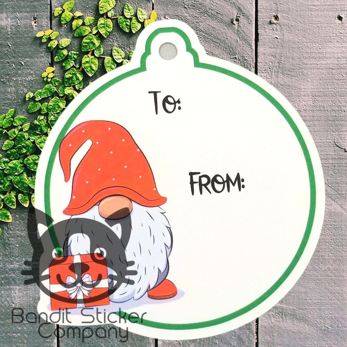 Gnome Gift Tag Stickers Christmas Gnome Tag Christmas | Etsy