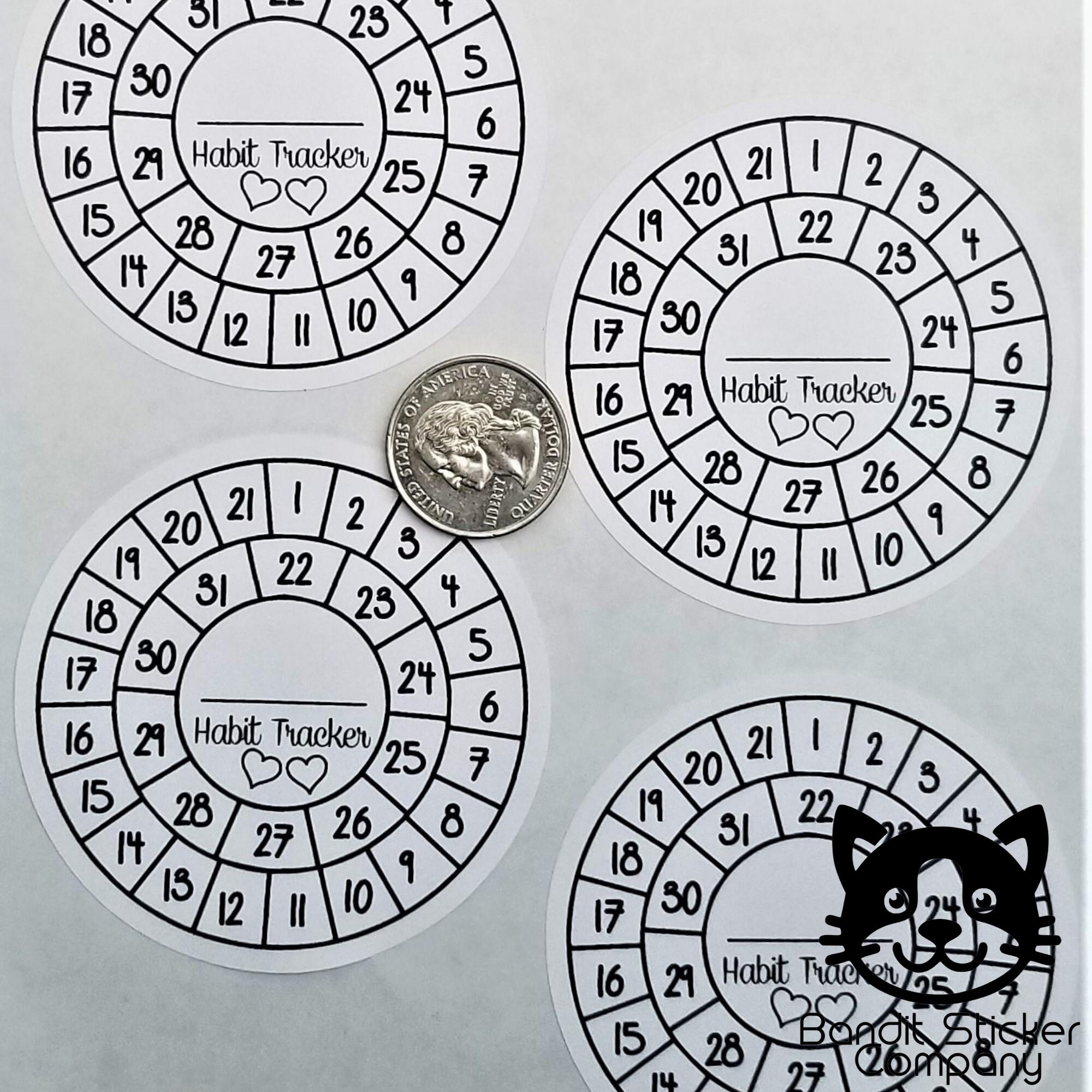 Habit Tracker Circle Stickers Period Tracker Sticker Journal | Etsy