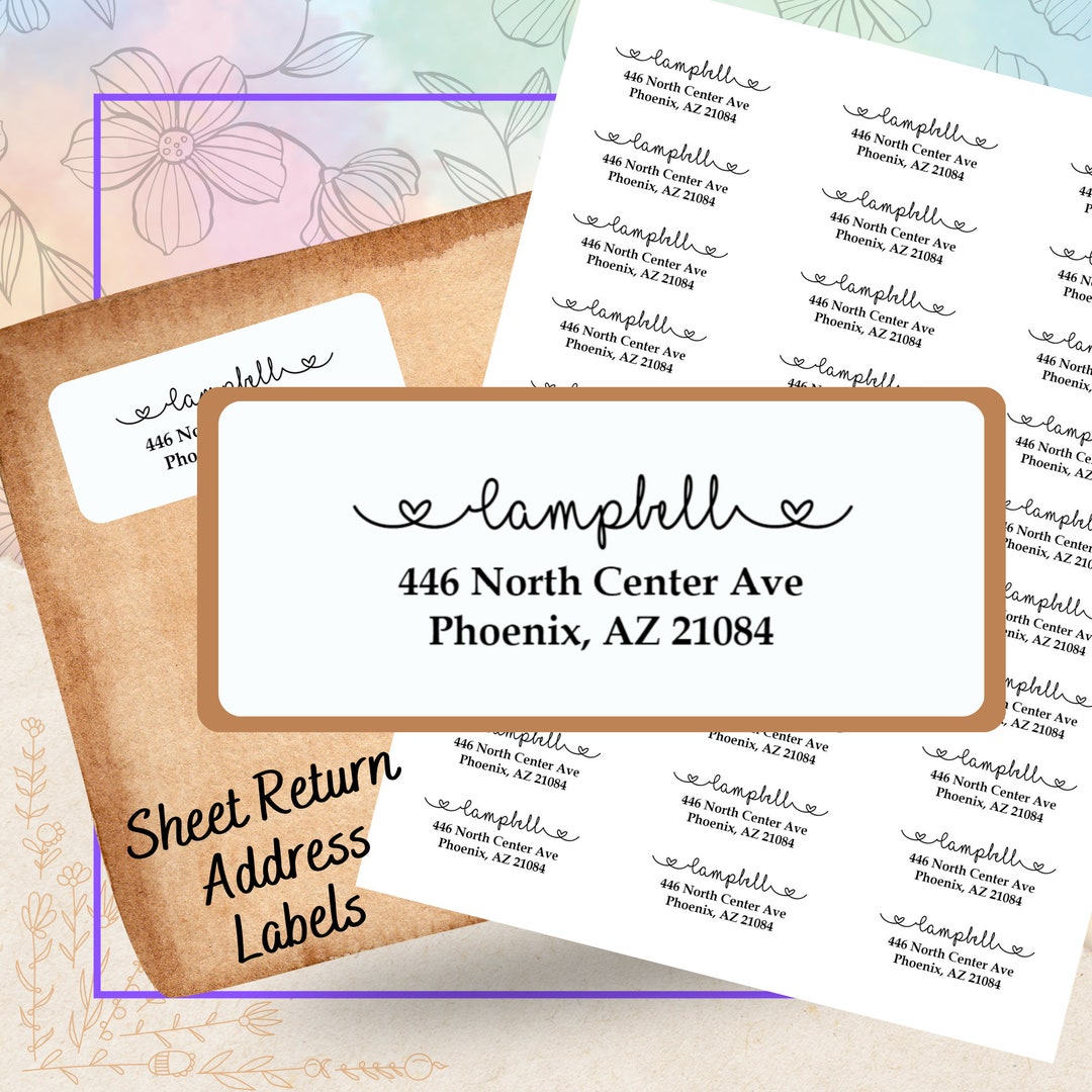 Return Address Labels, Personalized Wedding Return Stickers, Custom ...