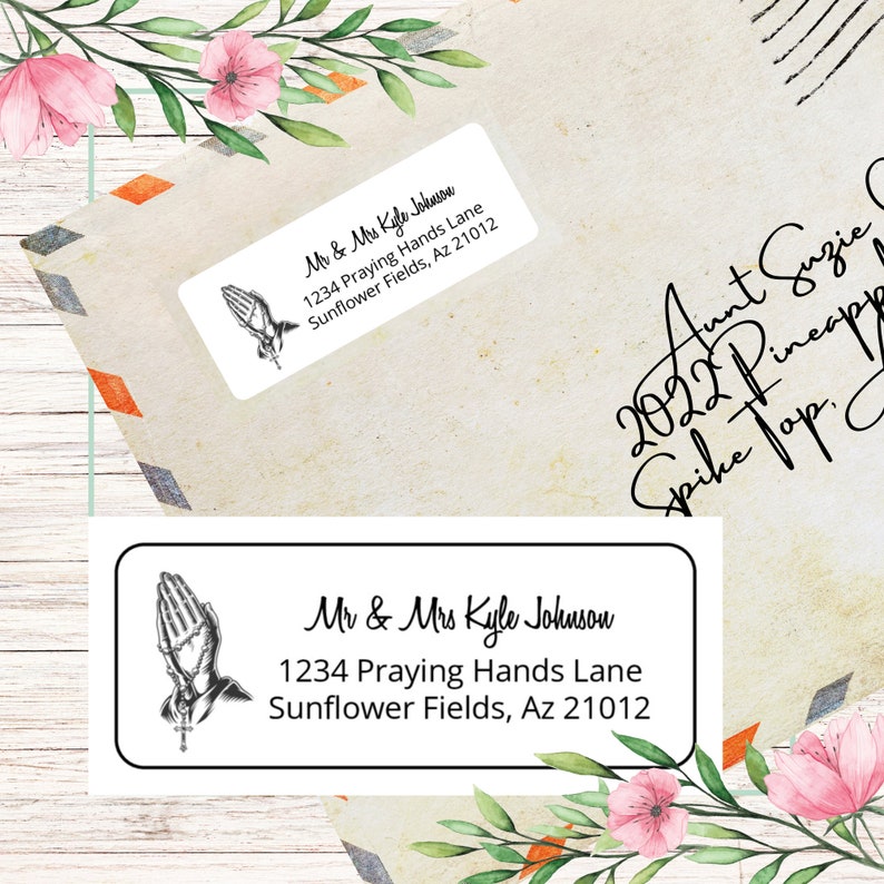 Praying Hands Return Address Label Christian Address Labels - Etsy