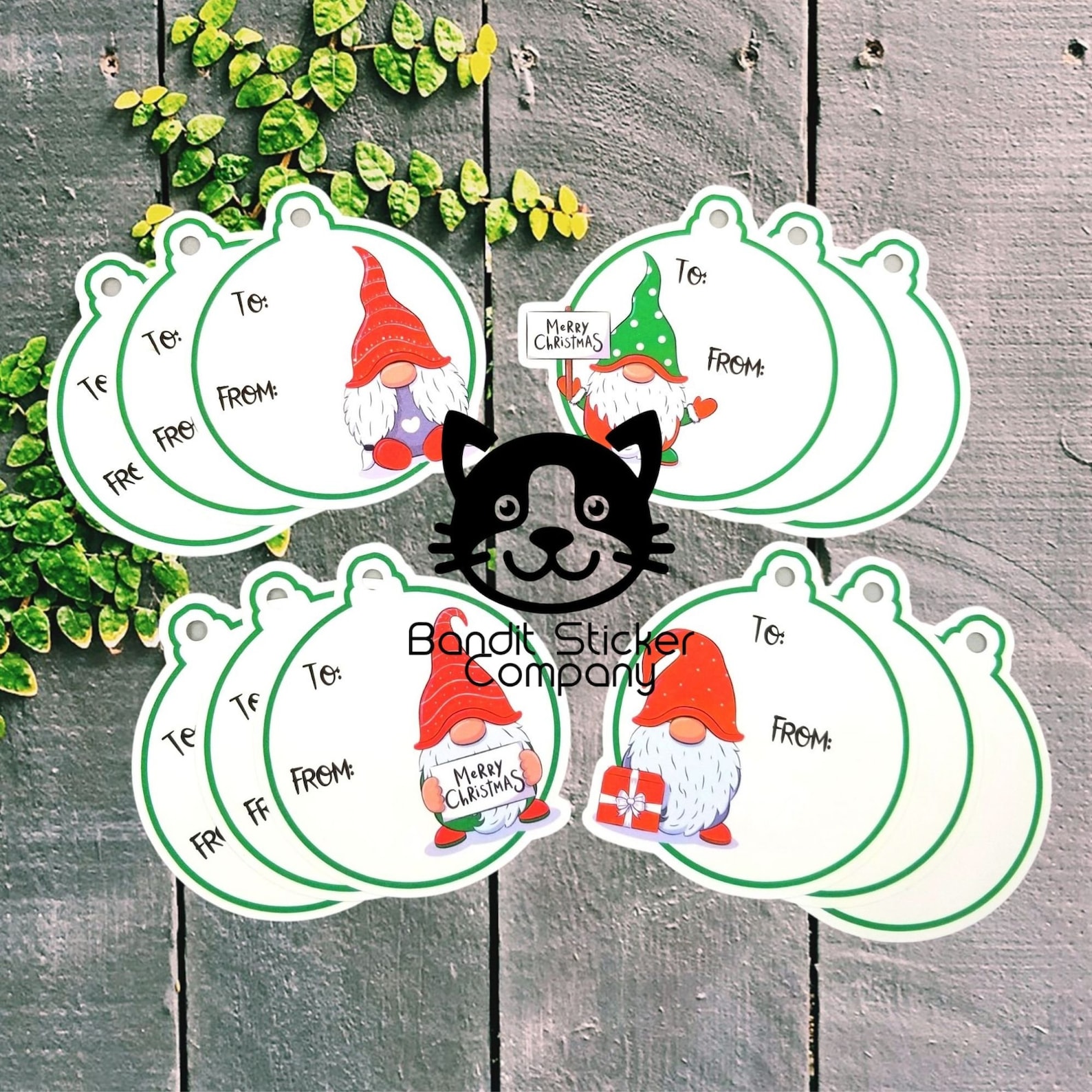 Gnome Gift Tag Stickers Christmas Gnome Tag Christmas | Etsy