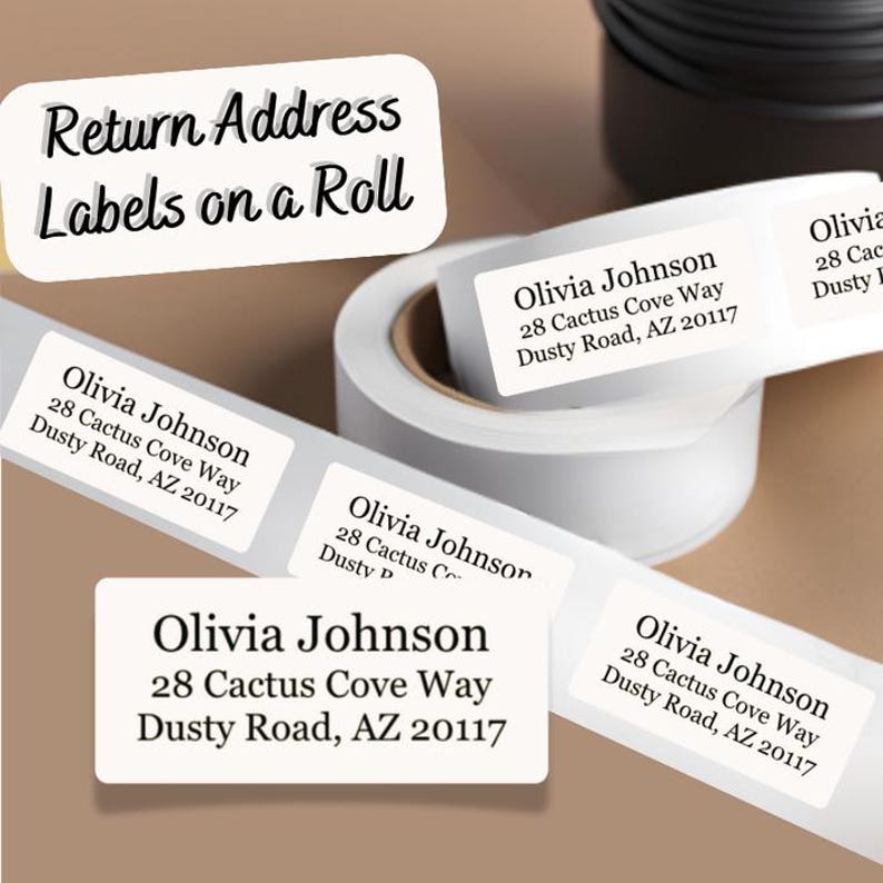 Personalized Return Address Labels on a Roll, Classic Font - Etsy