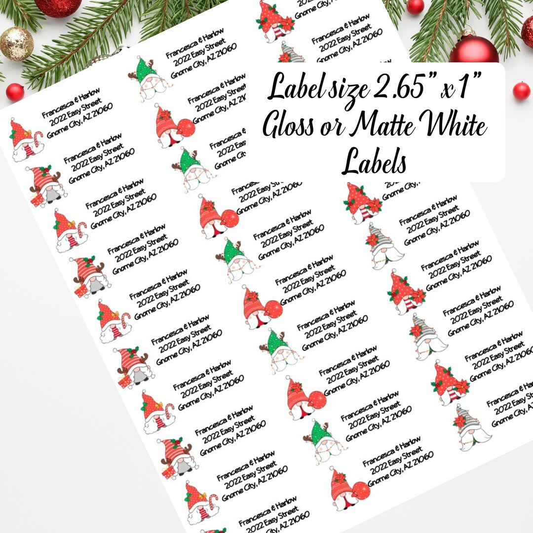 Christmas Gnome Personalized Self-adhesive Return Address Labels - Etsy