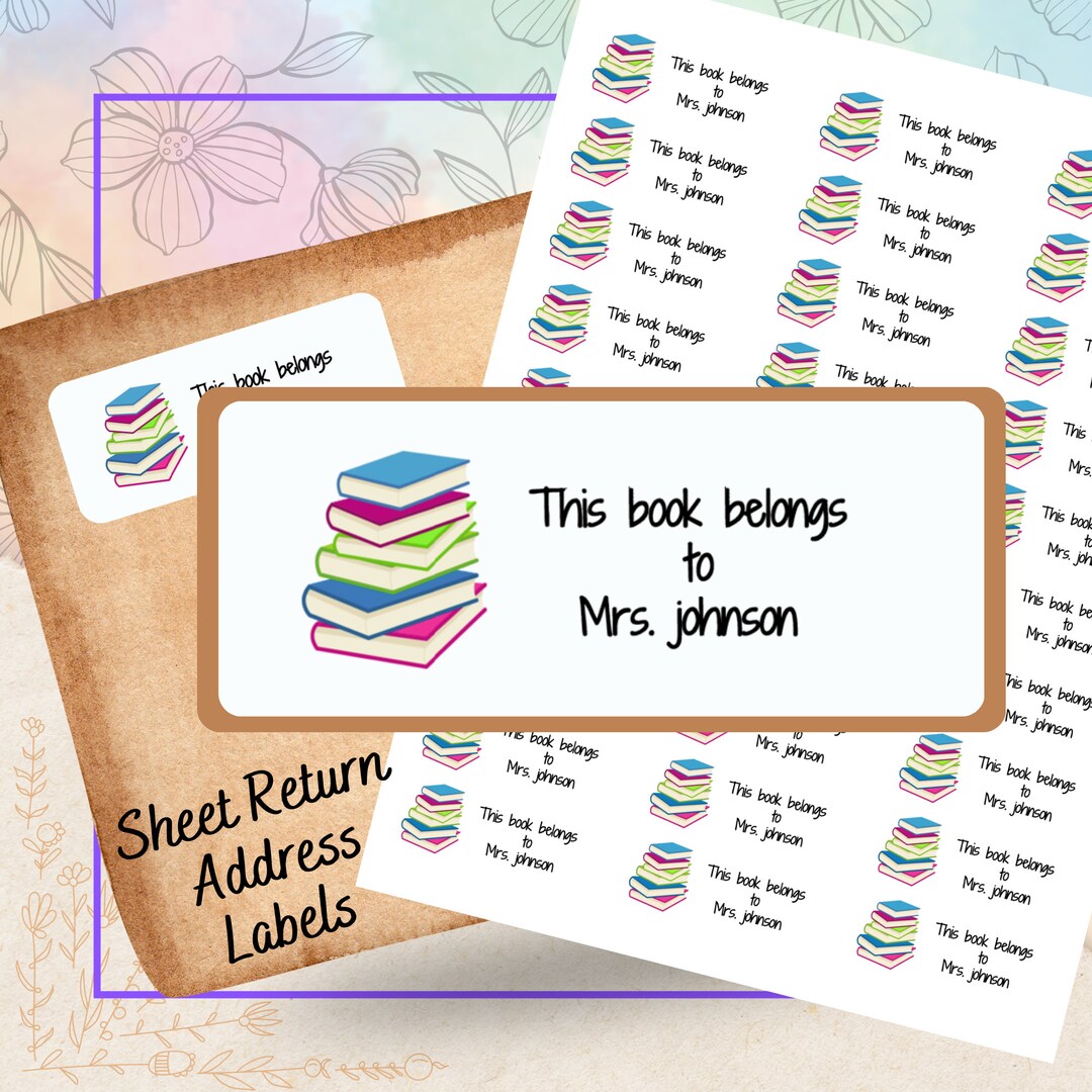 Customizable Teacher Book Stickers, End of the Year Gift, Personalized ...