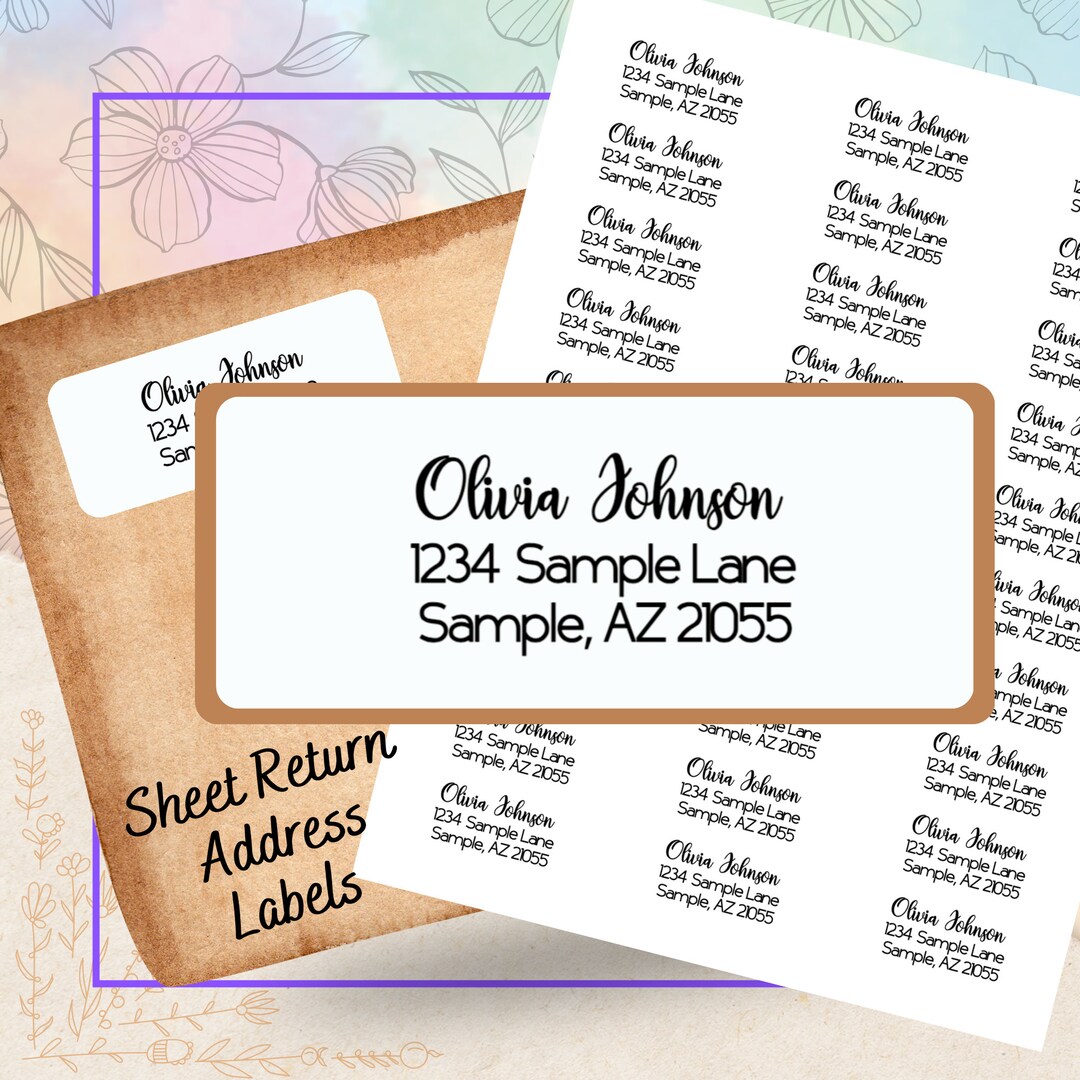 Calligraphy Family Return Address Labels: Personalized Script Font ...