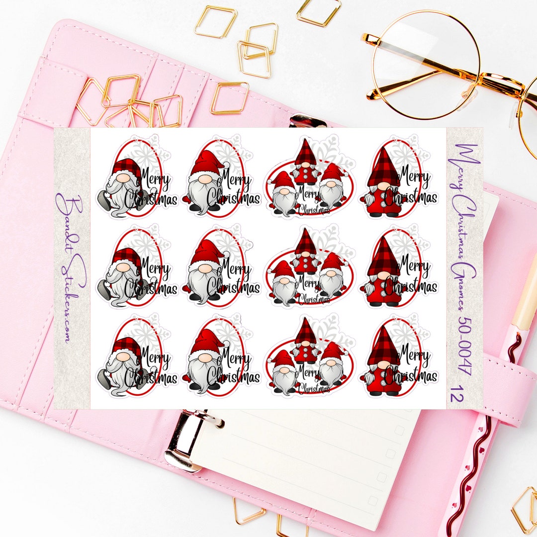 Christmas Gnome Sticker, Christmas Gnome Tag, Holiday Gnome Tags, Gnome ...